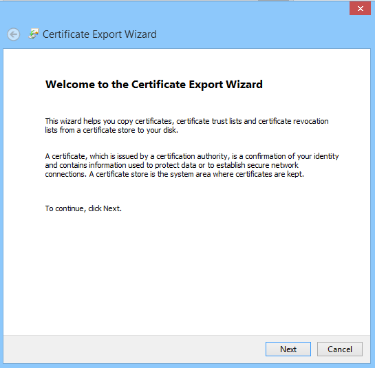 How to Export a Public Certificate